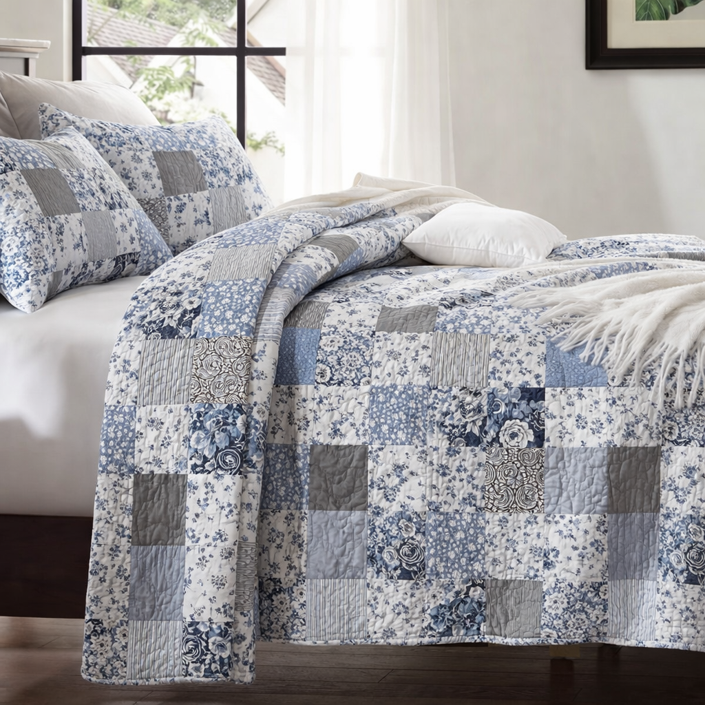 Blue Artistry Bed Spread – Vky.Life