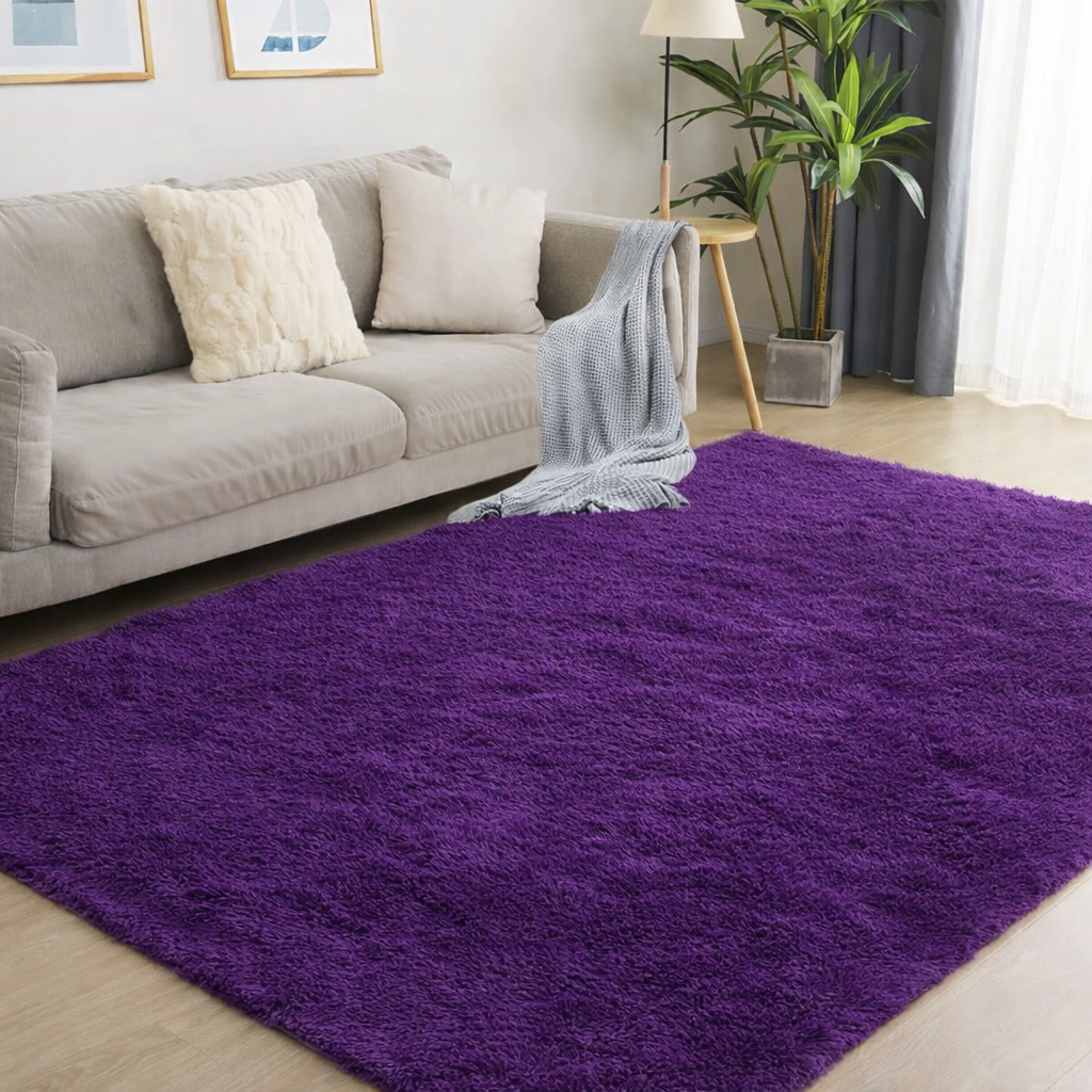 Purple Shaggy Carpet – Vky.Life